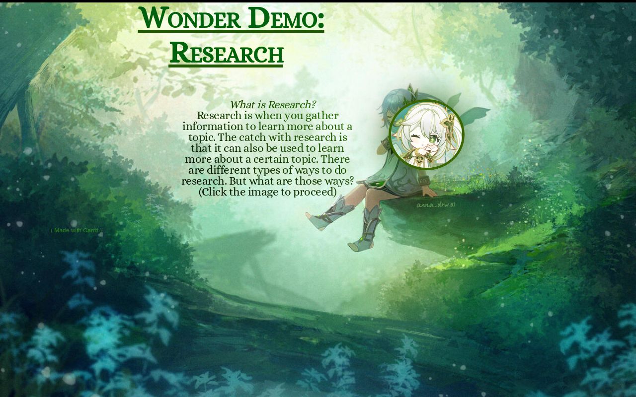 Wonder Demo: Research